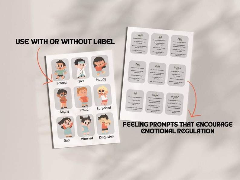 Emotion Flashcards, Feeling Cards, Montessori Emotional Regulation ...