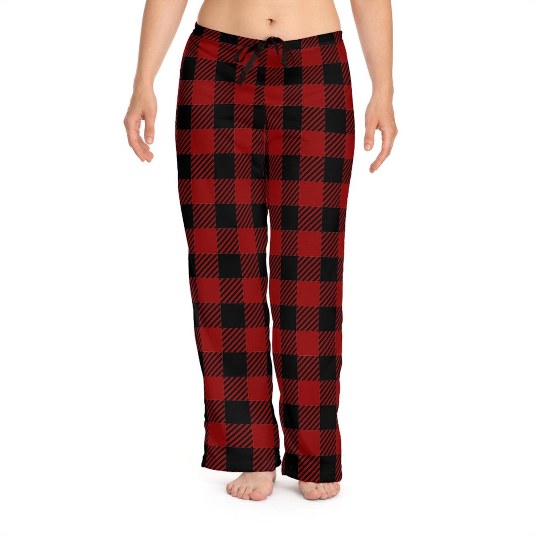 Christmas Pj Pants, Checkered Red/black, Christmas Pants Checked Red ...