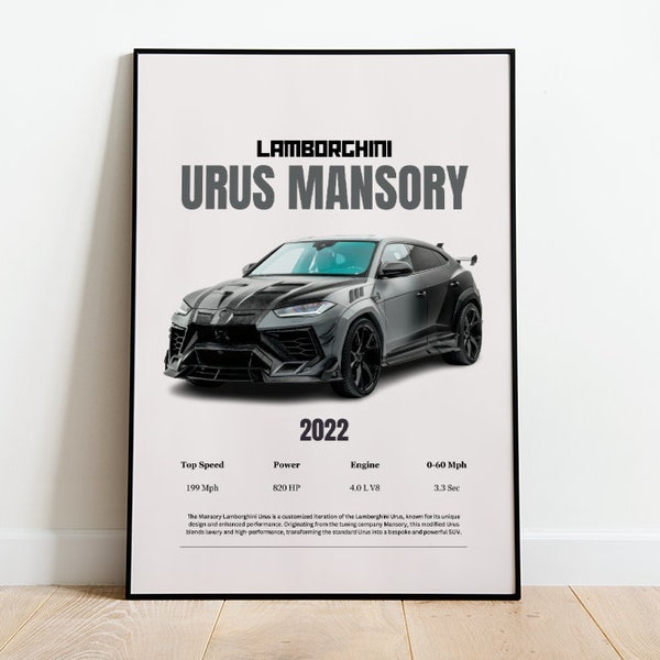 Mansory Urus Poster - Etsy
