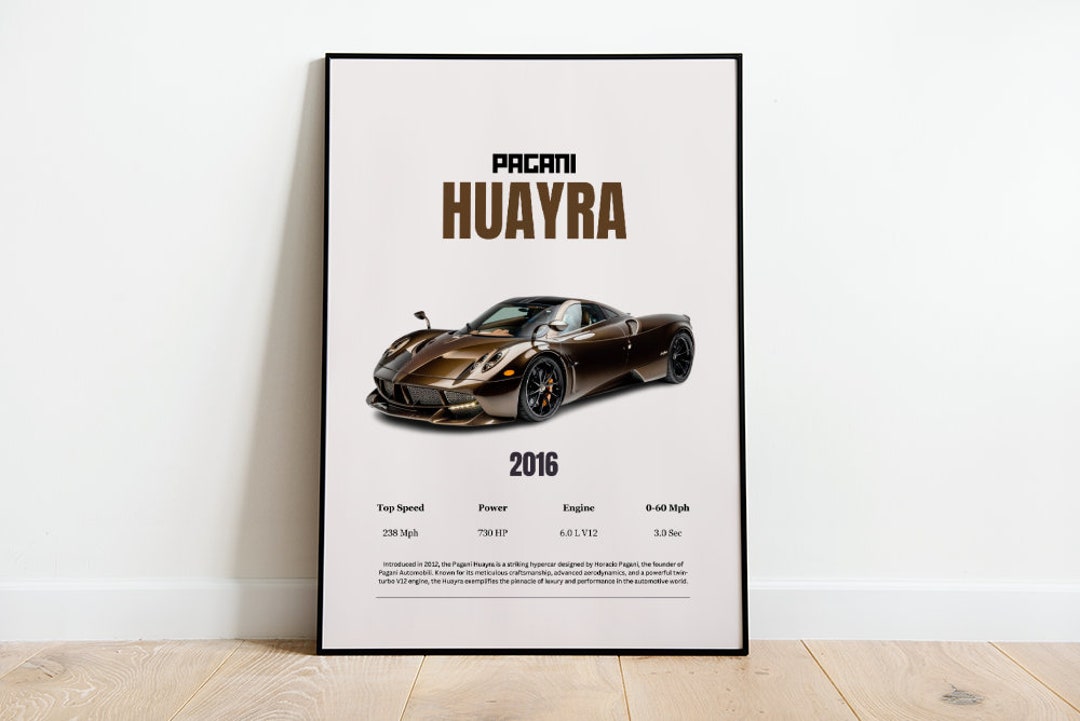 Pagani Huayra Supercar High Quality Car Poster Wall Art Sports Car ...