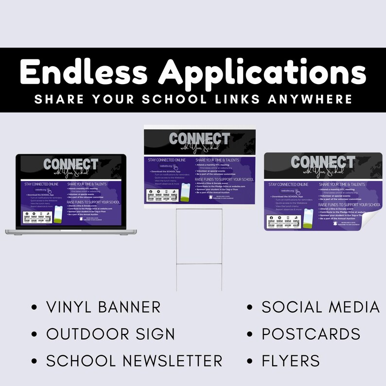 DIY School Banner - Editable Template for PTA, PTC Outdoor Sign ...