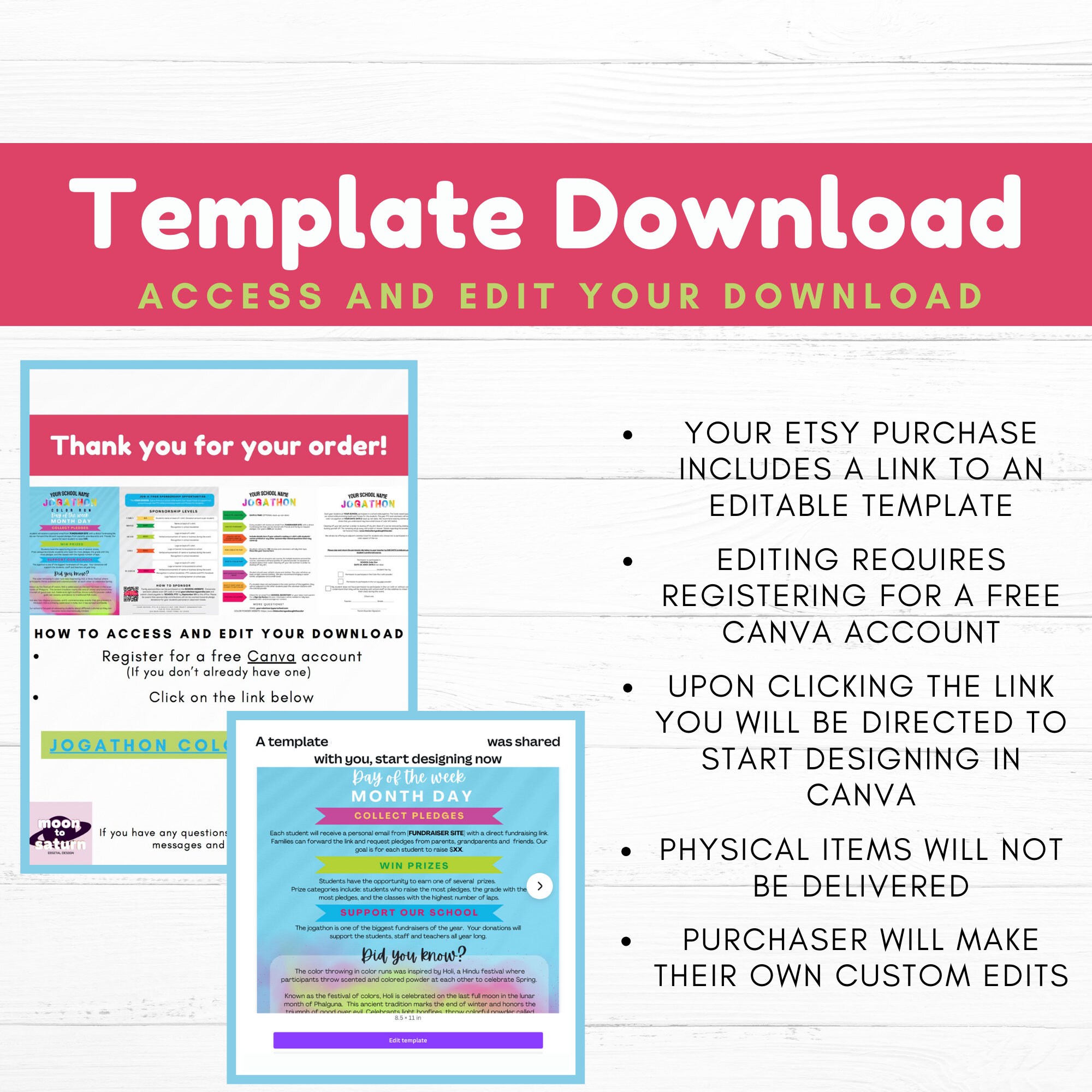 DIY Jogathon Color Run - Editable Template for School Fundraiser - Etsy