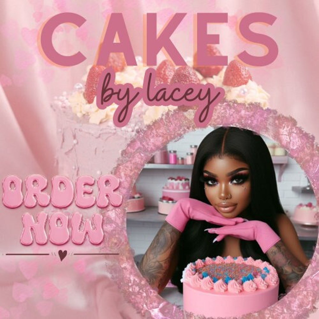 DIY LOGO, Pretty Girl Logo, Logo Template, Cake, Cake Decorator Logo ...