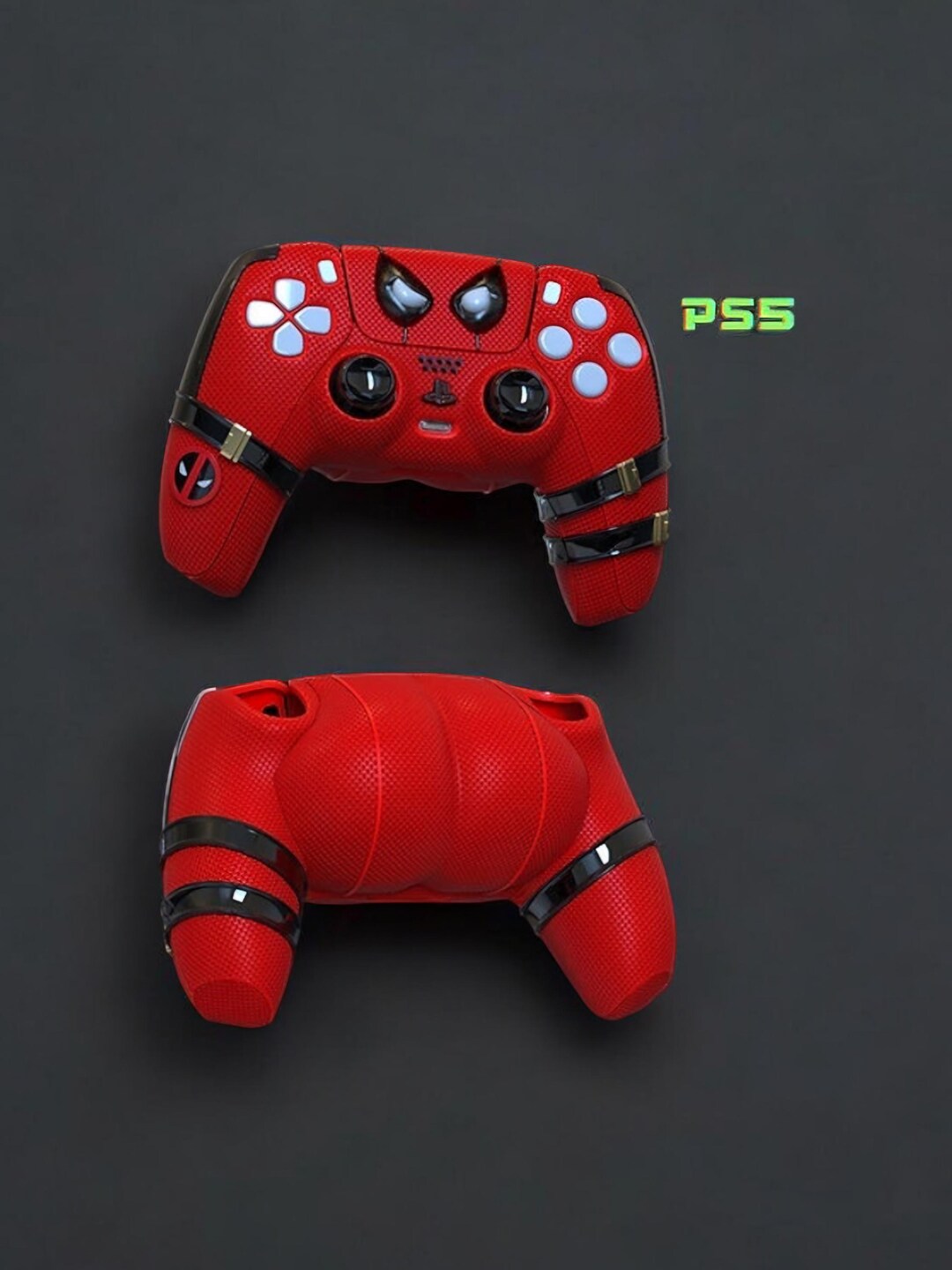 Deadpool 3D Printed Butt Cheeks Controller Skin for PS5 Complete Hand ...