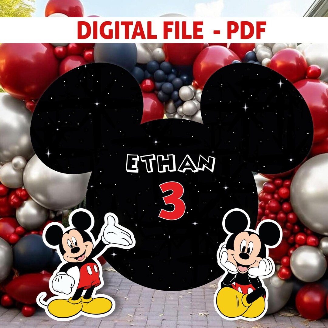 Mouse Theme Party Backdrop: Birthday Decoration (digital Download) - Etsy