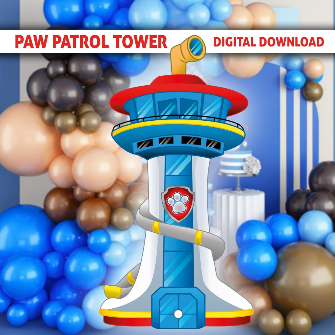 Big Decor Paw Tower,cutout Patrol Tower,png,pdf,party Decor,digital ...
