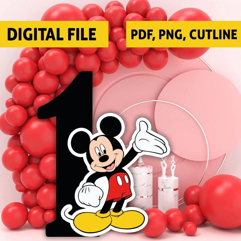 Mouse Theme Party Decor: Birthday Backdrop Cutout (digital Download) - Etsy