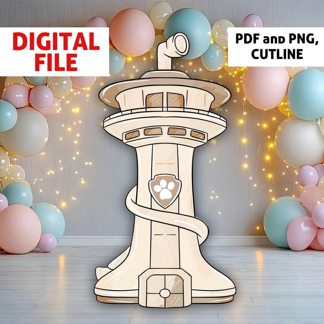 Paw Patrol Tower Decor Party Cutout PNG PDF Digital File Etsy UK paw-patrol-tower-decor-party-cutout-png-pdf-digital-file-etsy-uk