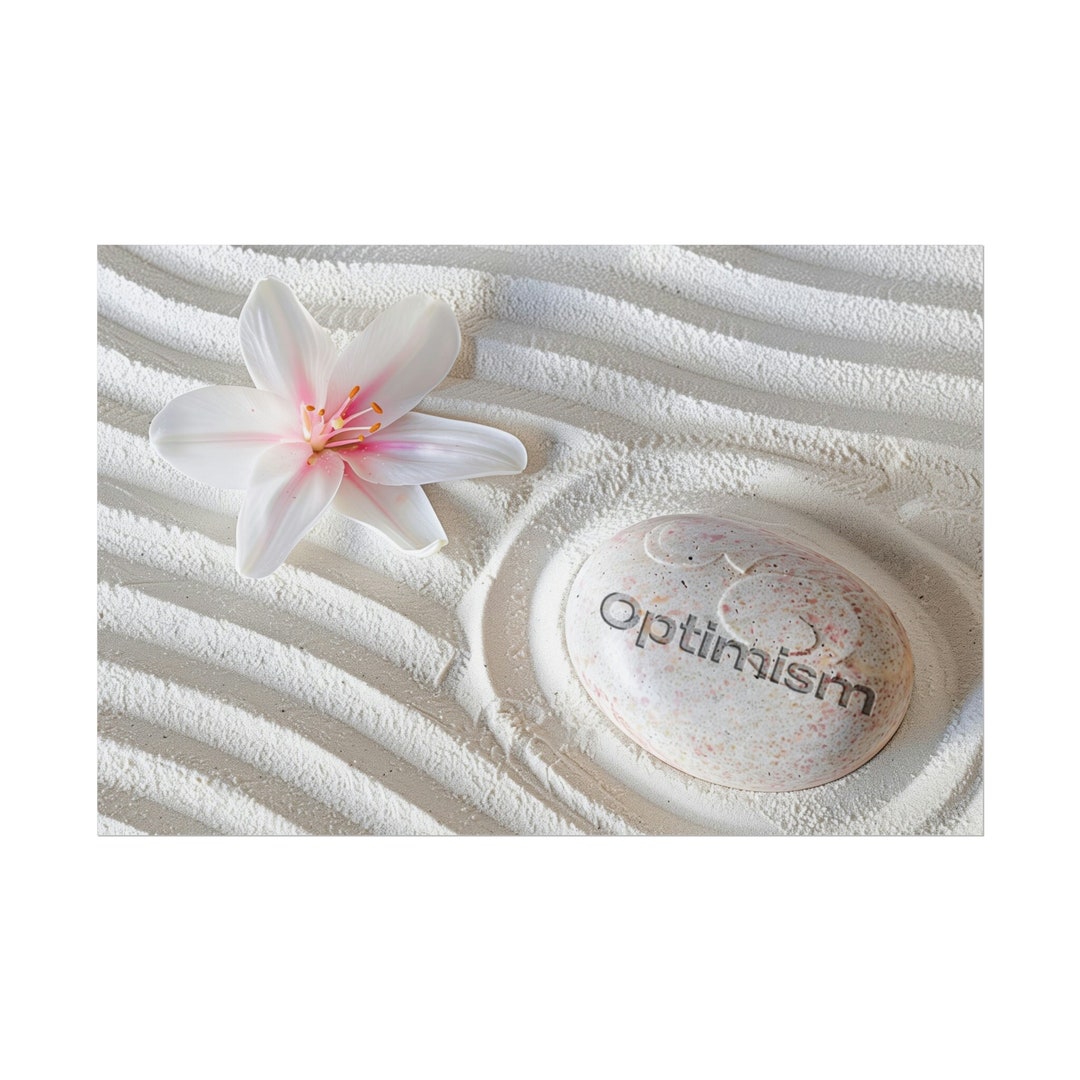 Zen Garden Optimism Motivational Inspirational Wall Art Design Home Office Decoration Rolled ...