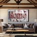 Red Colored Home Sign, Red Hearts and White Flowers Framed Canvas Wall ...