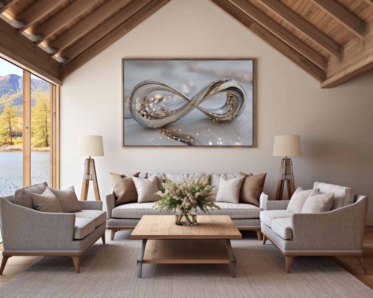 A 3D Silver and Gold Infinity Symbol Abstract Art Design | Canvas Print ...