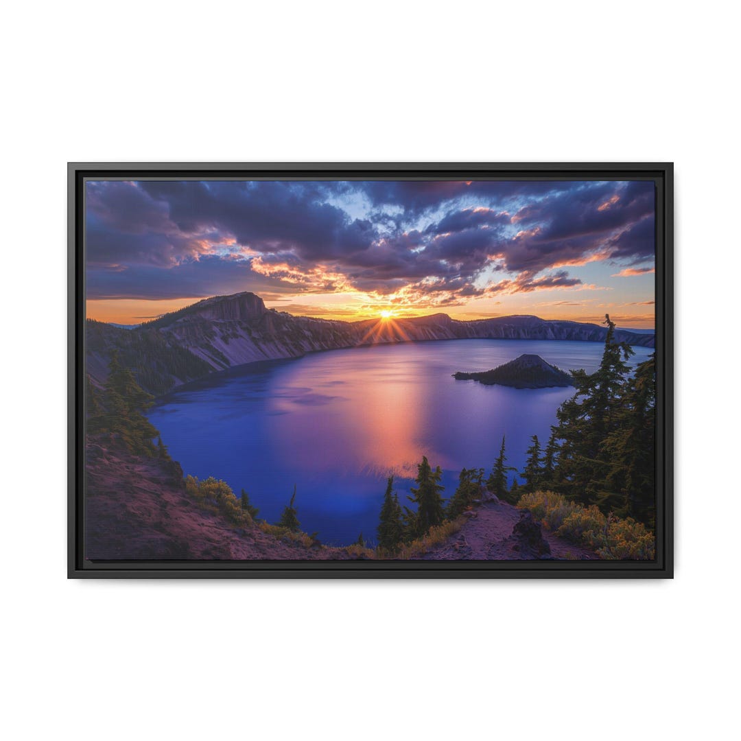 Sunset Over Crater Lake in Oregon Wall Art Design | Canvas Print Home ...