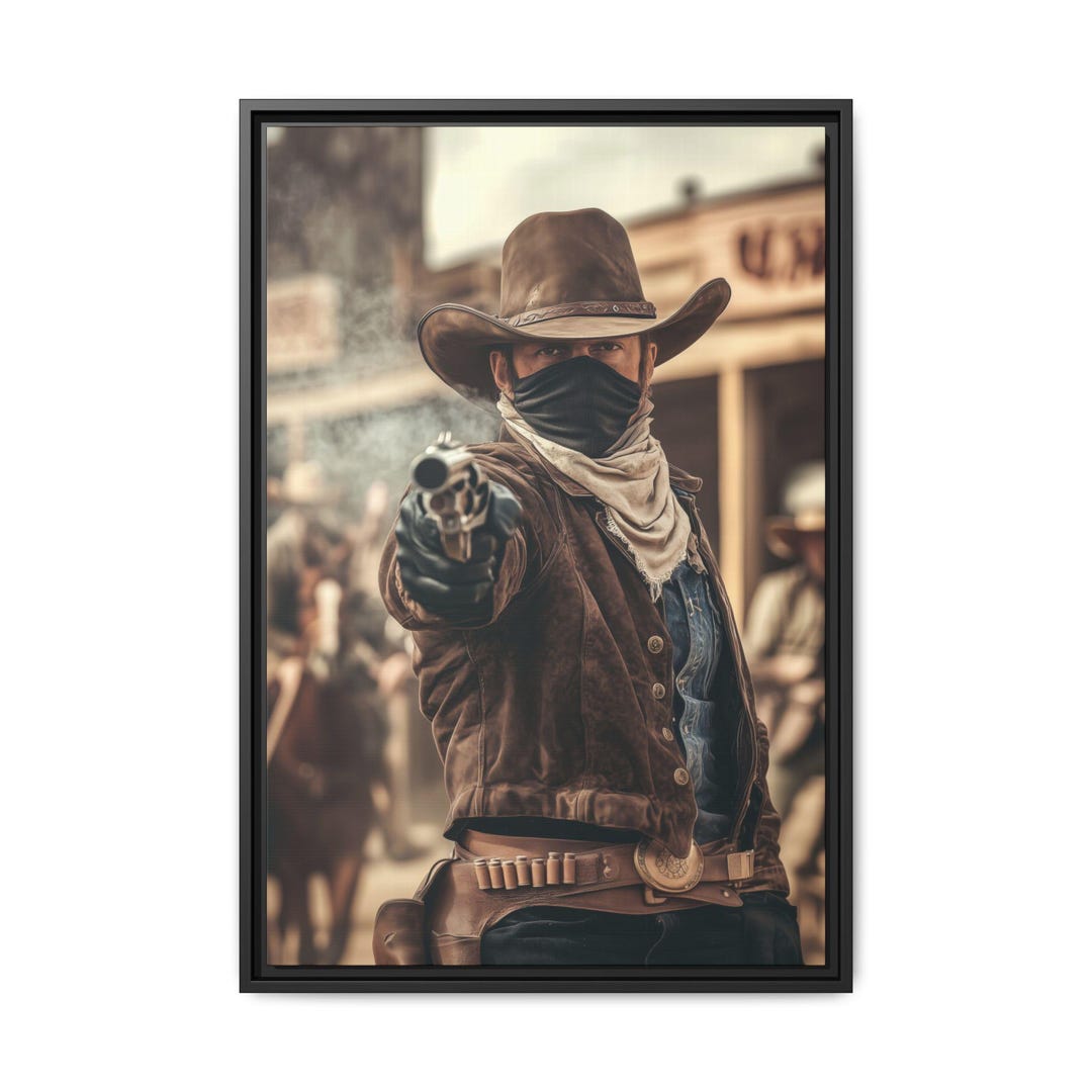 A Western Outlaw Wall Art Design | Canvas Print Décor Home - Office ...