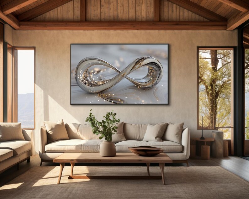 A 3D Silver and Gold Infinity Symbol Abstract Art Design | Canvas Print ...