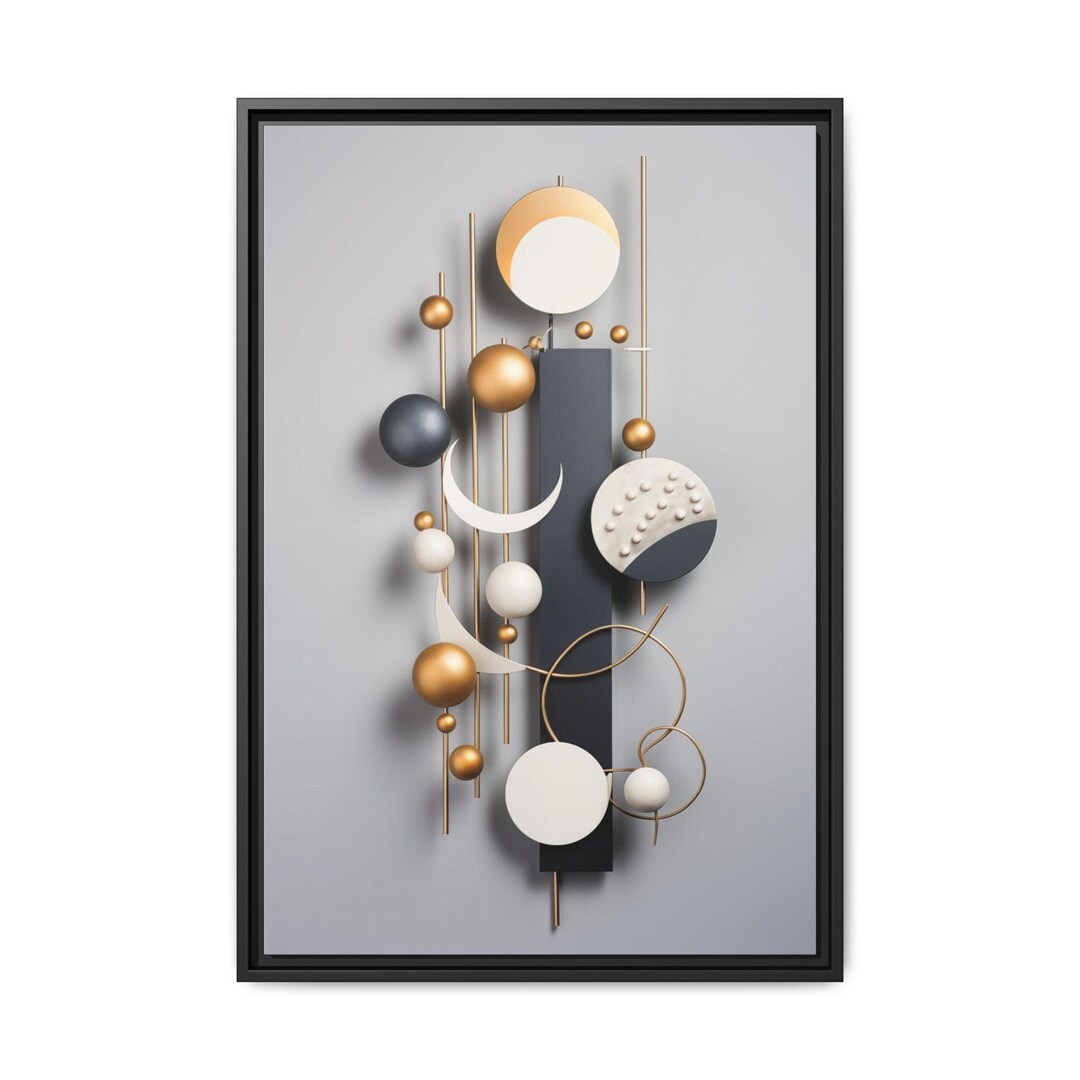 White Blue and Gold 3D Geometric Shapes (abstract Art) Wall Design ...