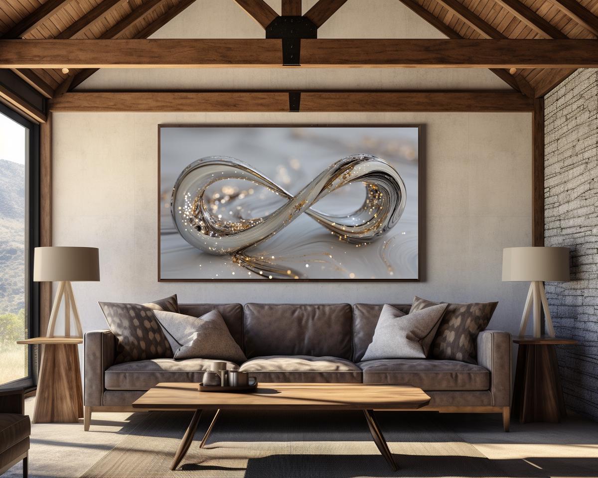 A 3D Silver and Gold Infinity Symbol Abstract Art Design | Canvas Print ...