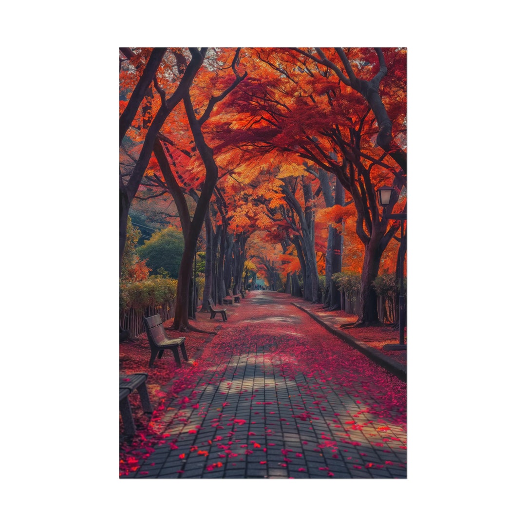 Beautiful Maple Trees in Autumn Dropping Their Crimson Bounty of Leaves ...