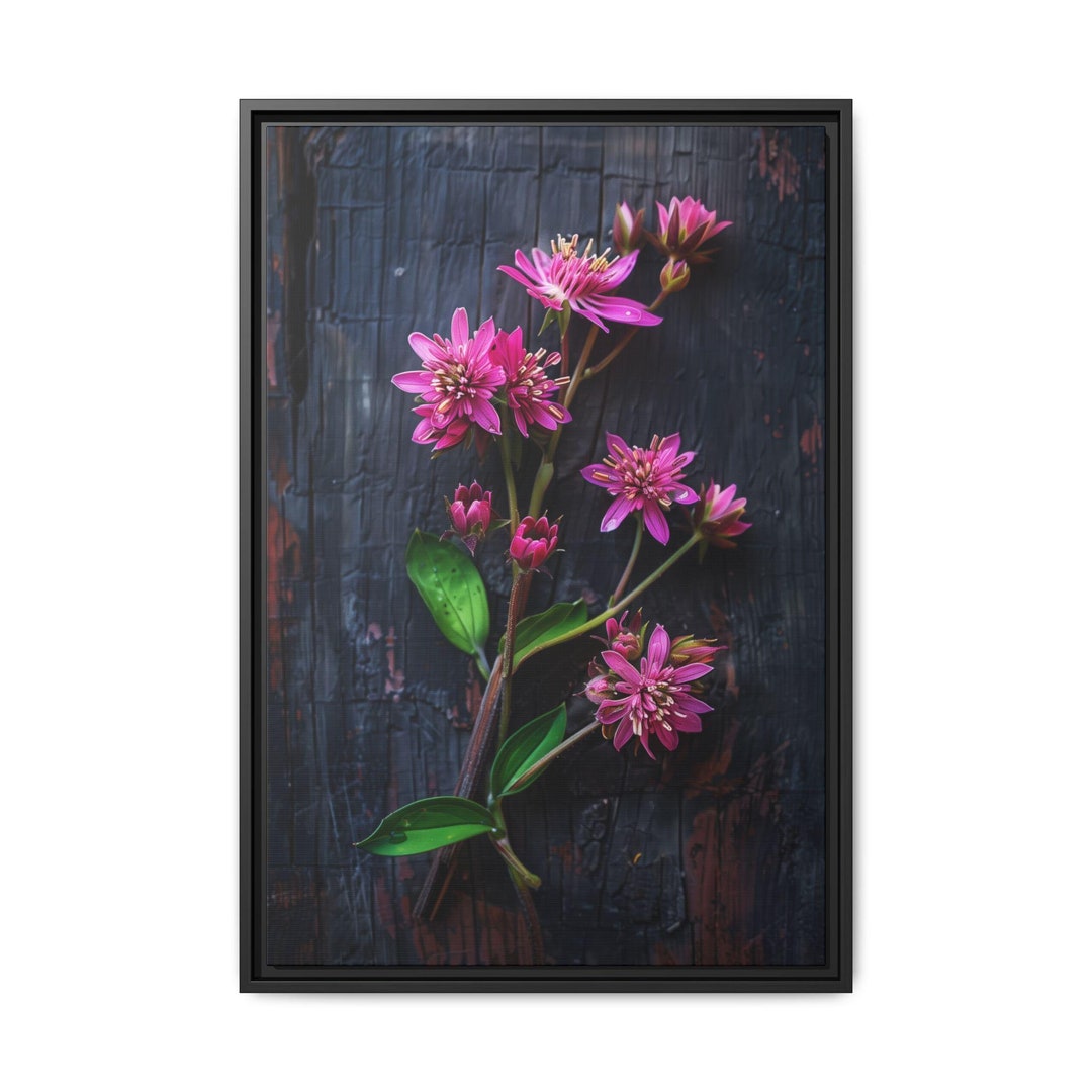 Pink Astrantia Aster Flowers on a Rustic Wooden Background Art Design ...