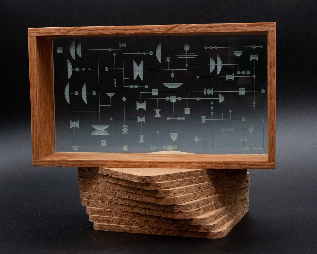 Oak and Green Glass Acrylic Box Tray Mojave Pattern - Etsy