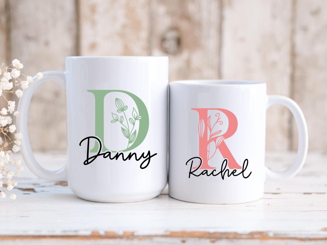 Personalized Monogram Coffee Mugs, Letter Mugs, Initial Coffee Mug ...