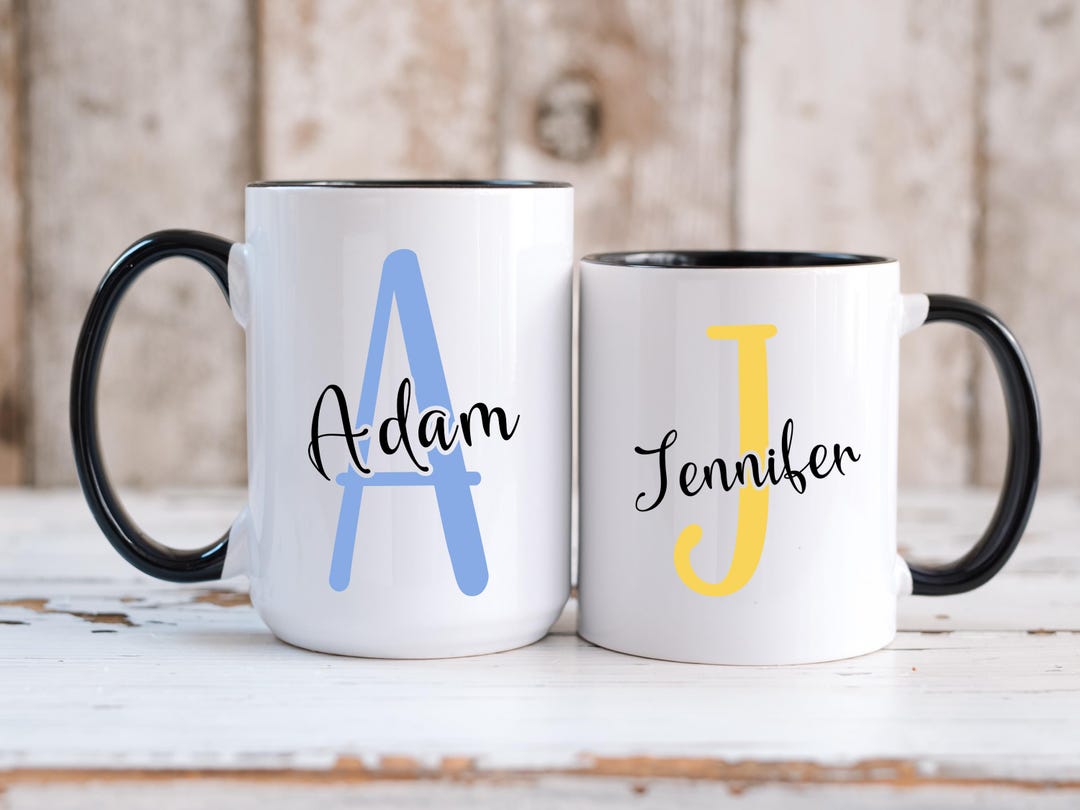 Personalized Monogram Coffee Mugs, Letter Mugs, Initial Coffee Mug ...