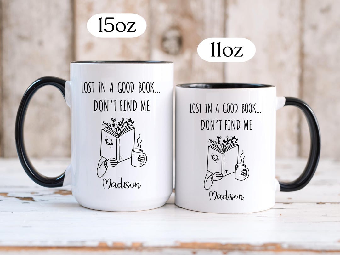 Personalized Book Lover Mugs, Funny Reading Month Gift, Custom Book ...