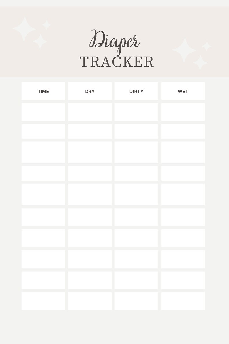 Printable Baby Log for Feedings, Diapers, and Dr's Appointments - Etsy