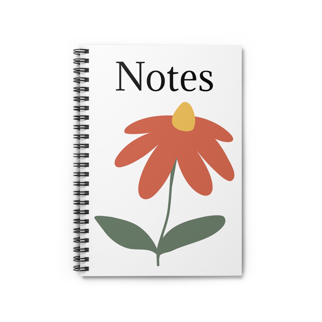 Spiral Notebook Floral Ruled Line Etsy