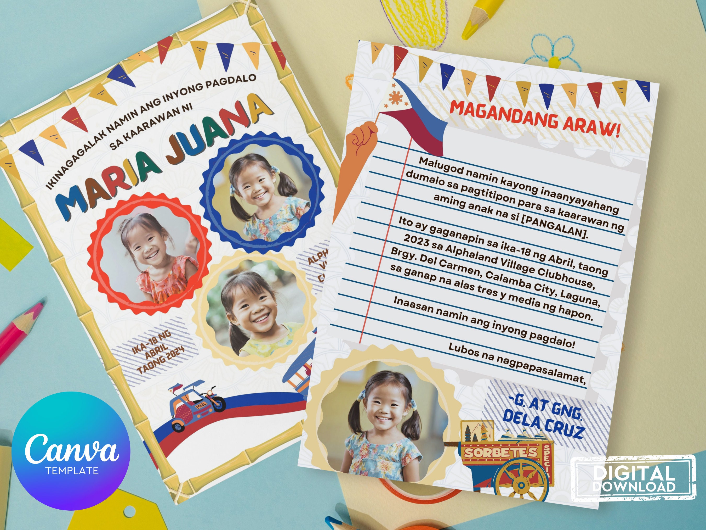 Invitation Birthday Filipino Theme Party Philippines Invite Template ...
