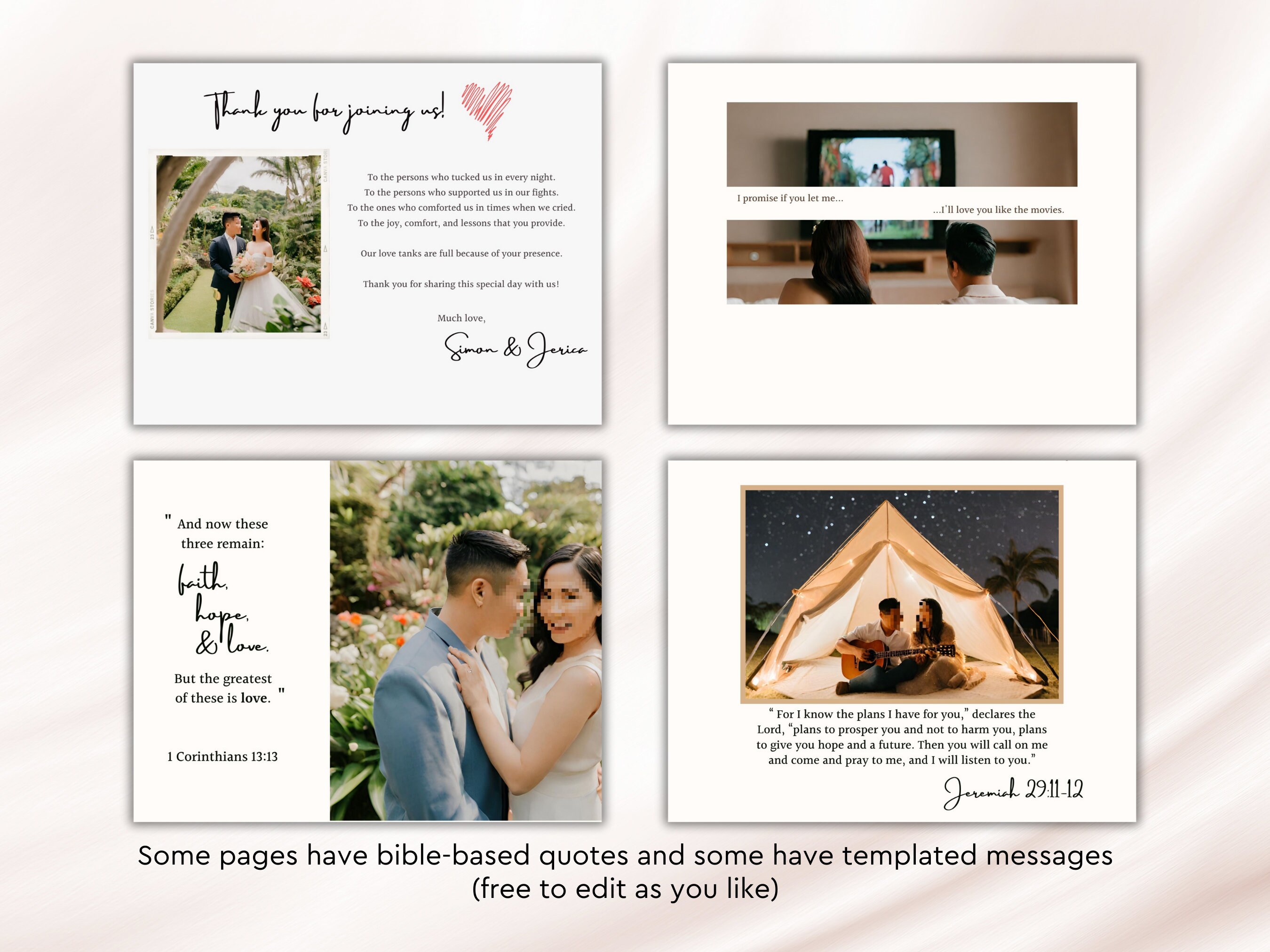 Wedding Guest Photo Book Template for Photos Wedding Program Guest ...