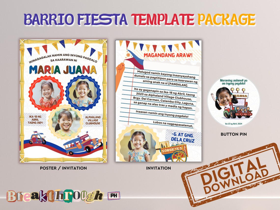 Invitation Birthday Filipino Theme Party Philippines Invite Template ...