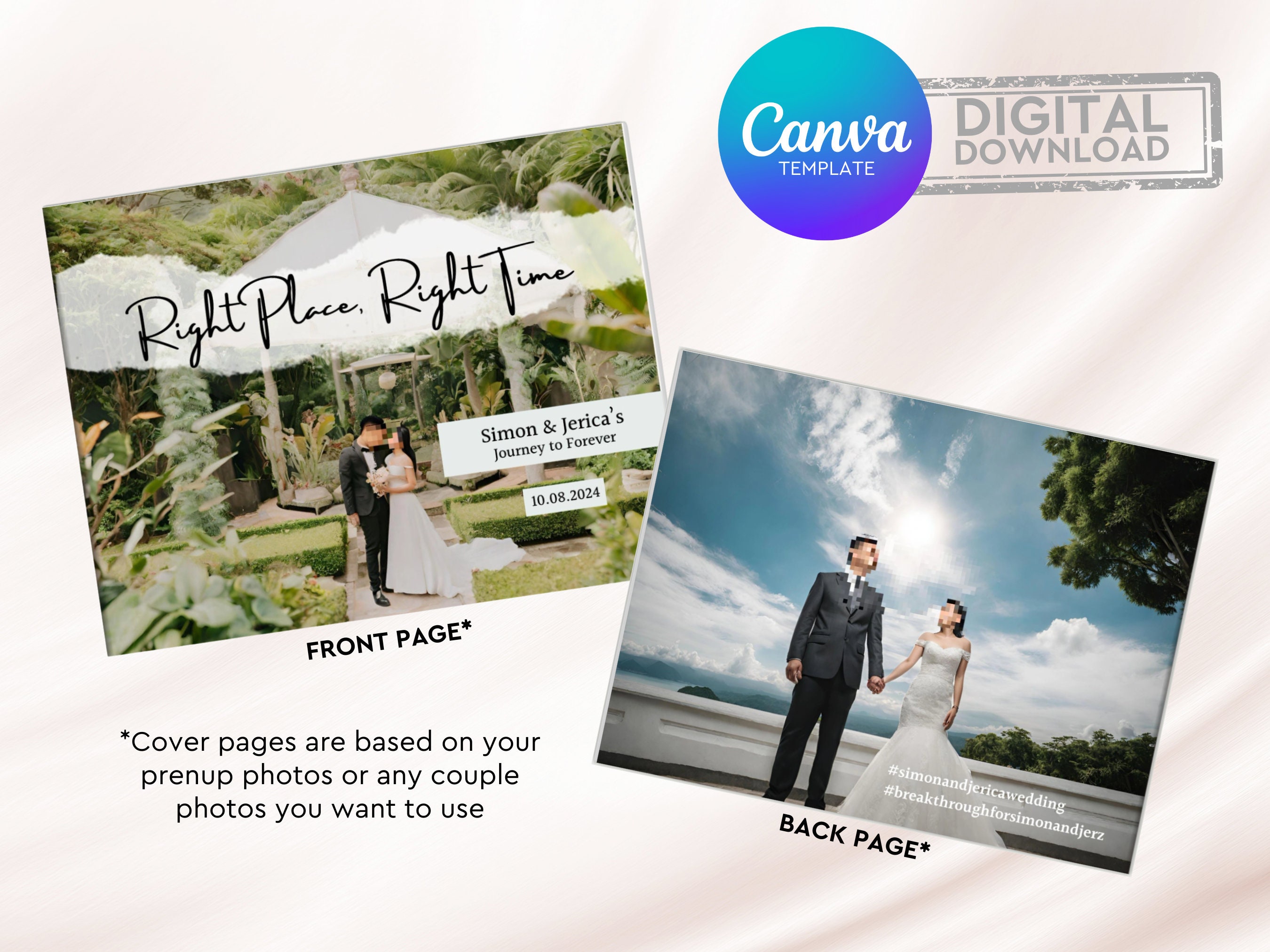 Wedding Guest Photo Book Template for Photos Wedding Program Guest ...
