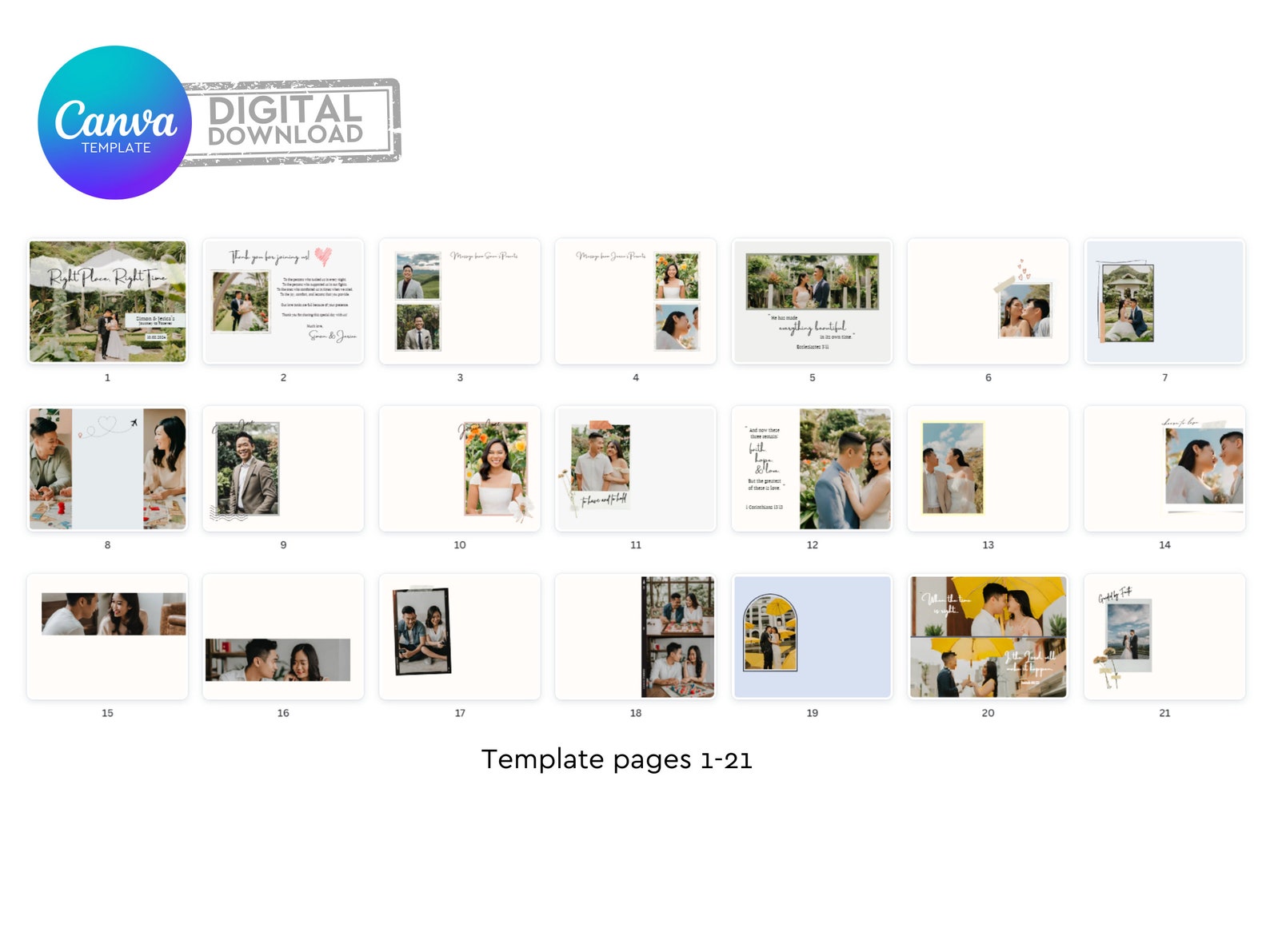 Wedding Guest Photo Book Template for Photos Wedding Program Guest ...