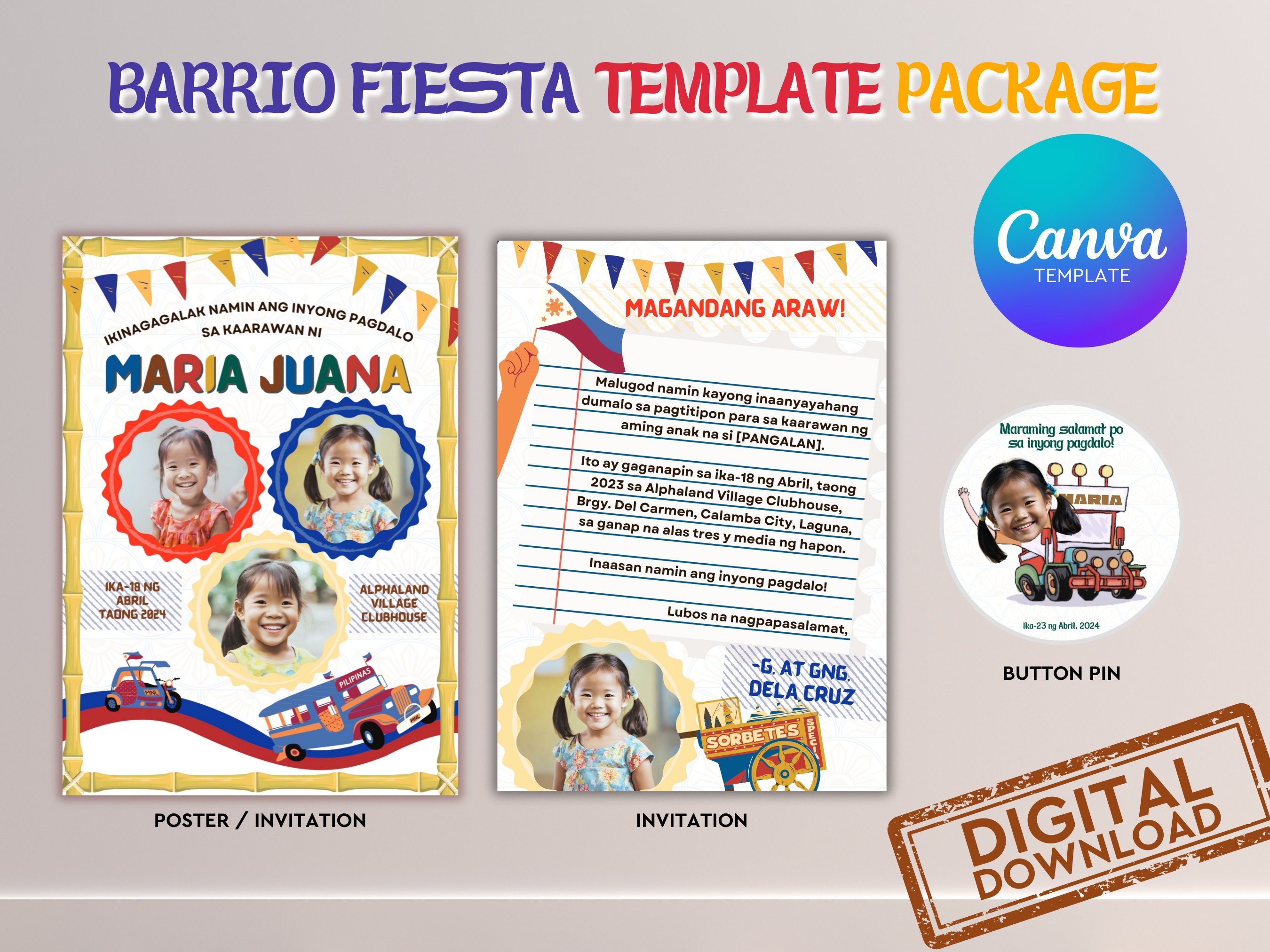 Invitation Birthday Filipino Theme Party Philippines Invite Template ...