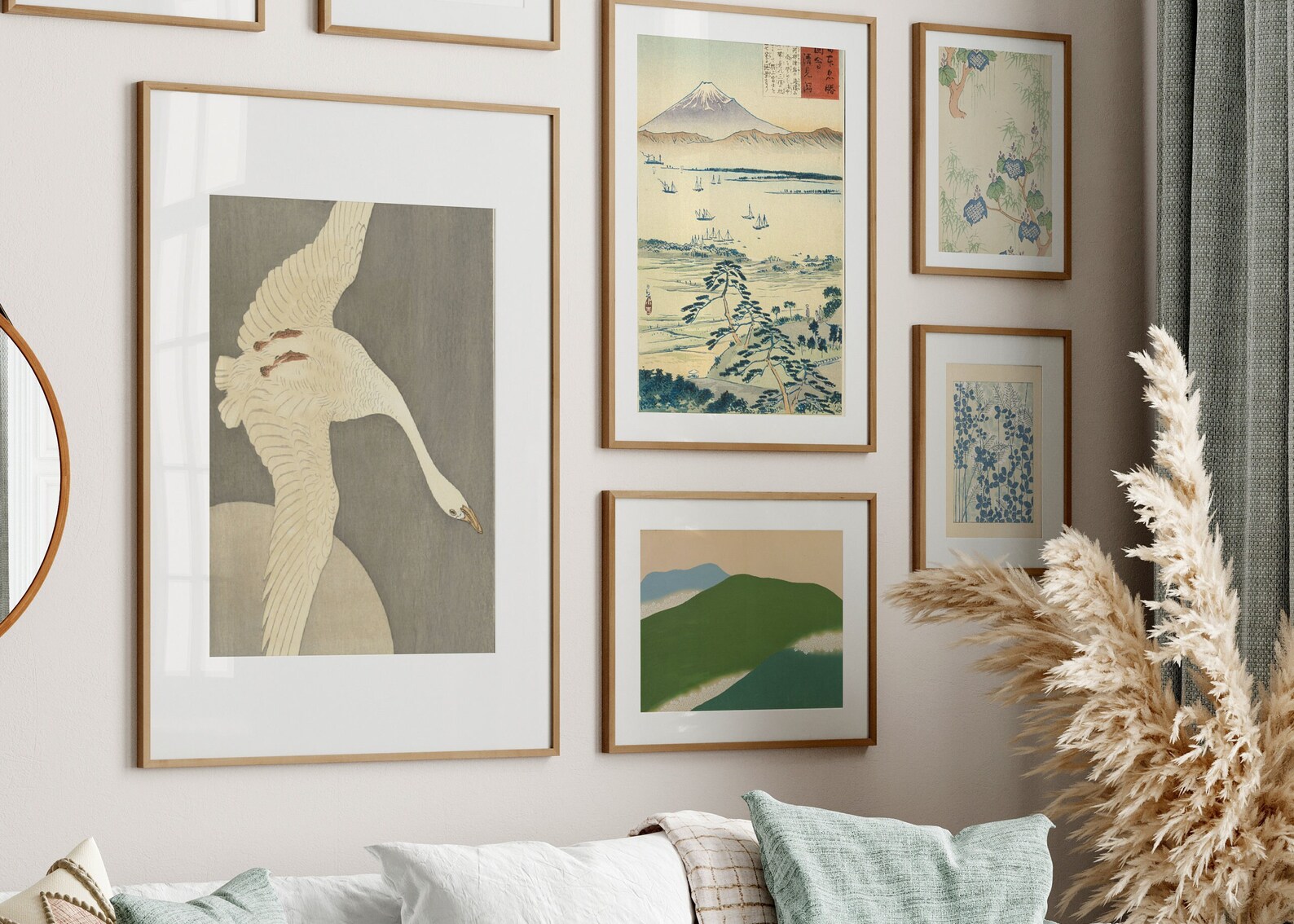 140+ Japandi Vintage Gallery Wall Set | Neutral Interior Japanese ...