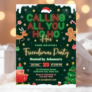 Funny Christmas Invitation, Friendsmas Party Invitation, Christmas ...