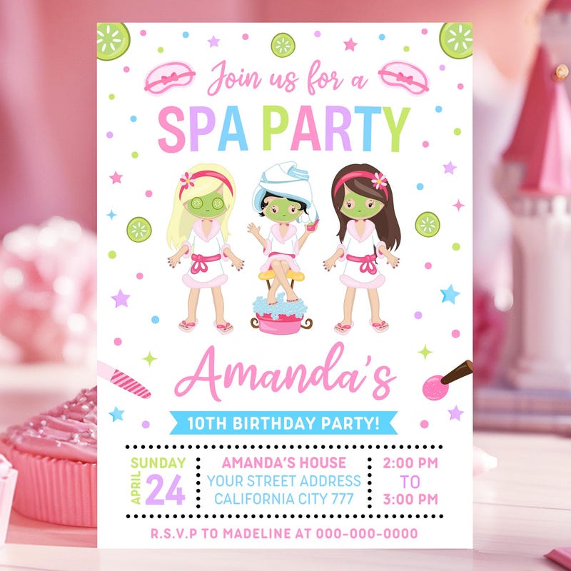 Spa Party Invitation - Etsy