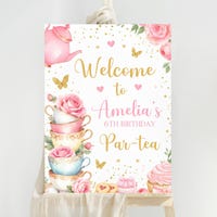 Tea Party Welcome Sign Template, Printable Bridal Tea Shower Welcome ...
