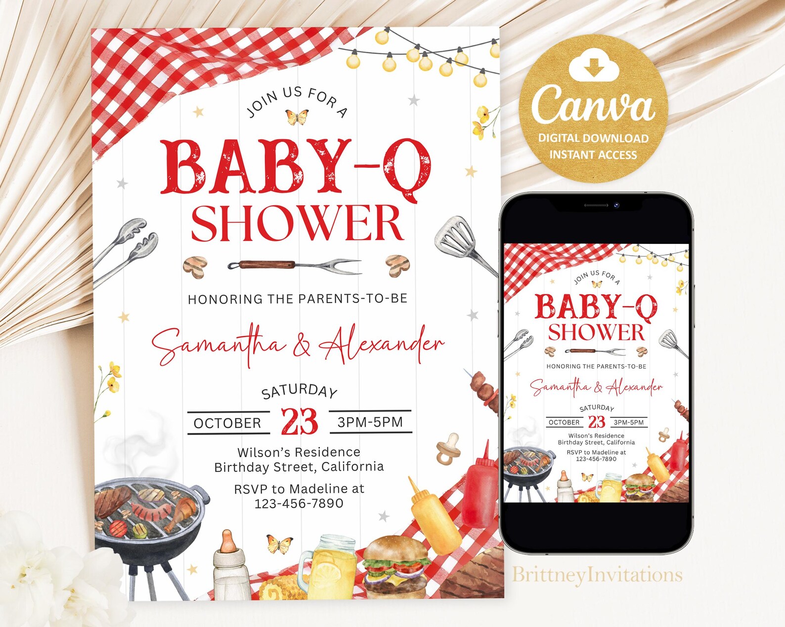 Baby-q Baby Shower Invitation, BBQ Backyard Baby Sprinkle, BBQ Baby ...