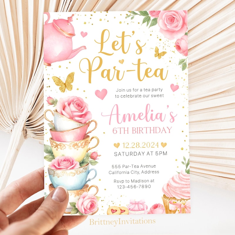 Tea Party Invite - Etsy