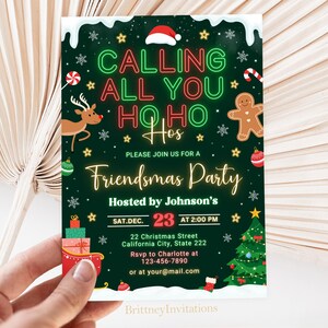 Funny Christmas Invitation, Friendsmas Party Invitation, Christmas ...