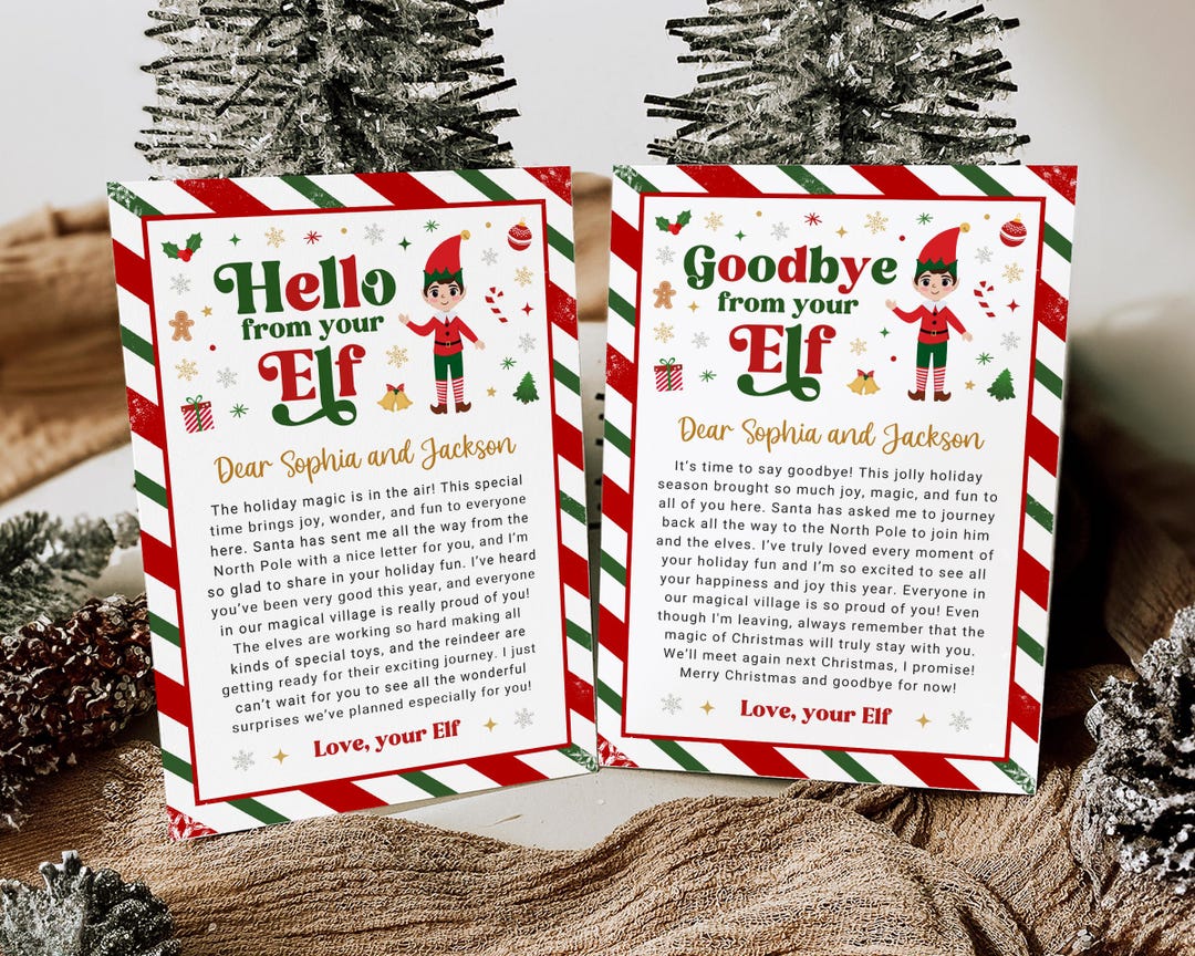 Elf Arrival and Goodbye Letter, Elf I'm Back Christmas Letter, Elf ...