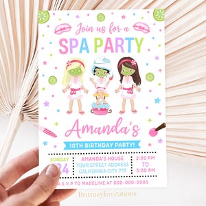 Editable Spa Party Invitation, Spa Birthday Invitation, Girl Spa ...