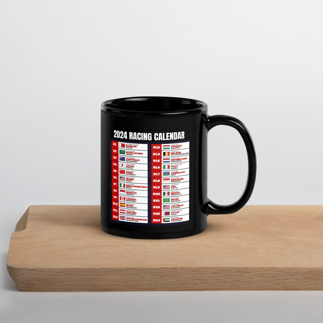 Black Glossy Mug Formula 1 2024 Calendar Mug - Etsy