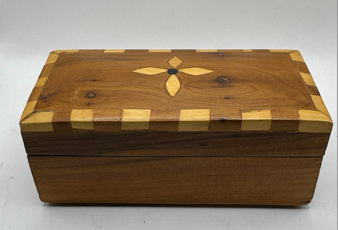 Wooden Inlay Design Trinket Box Made in Morocco - Etsy