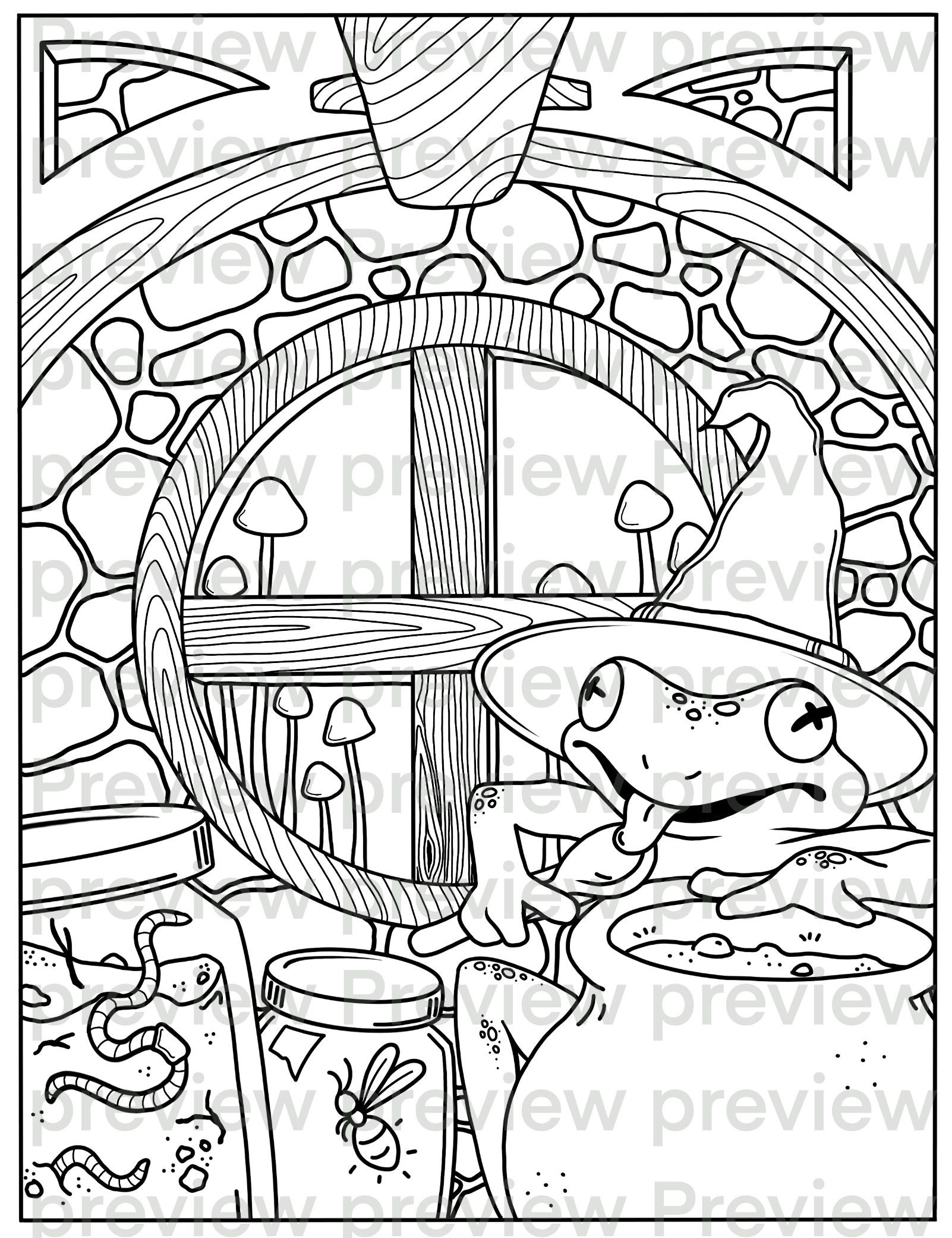 Hand Drawn Cottage Core Coloring Pages - Etsy