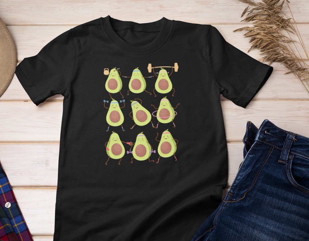 Avocado Exercise Shirt, Avocado Sport T-shirt, Avocado Workout Tee ...