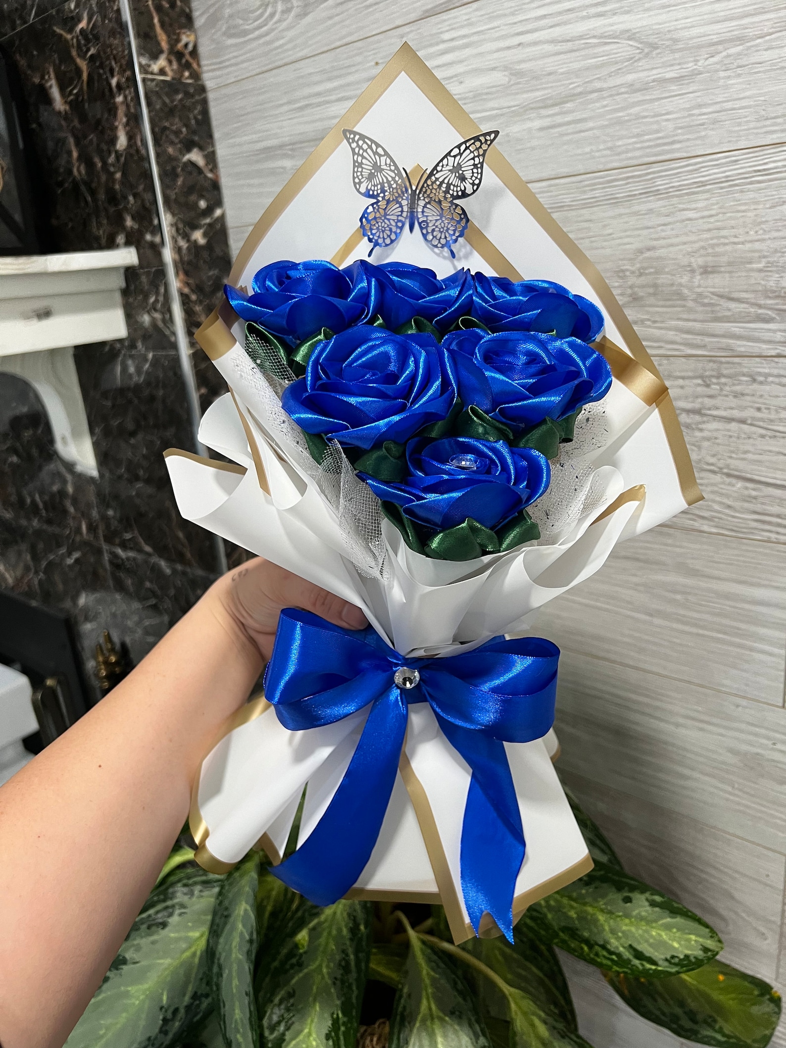 Eternal Flower Bouquet/ribbon Roses/ Ramo De Roses Eternas/ Ramo Buchon ...