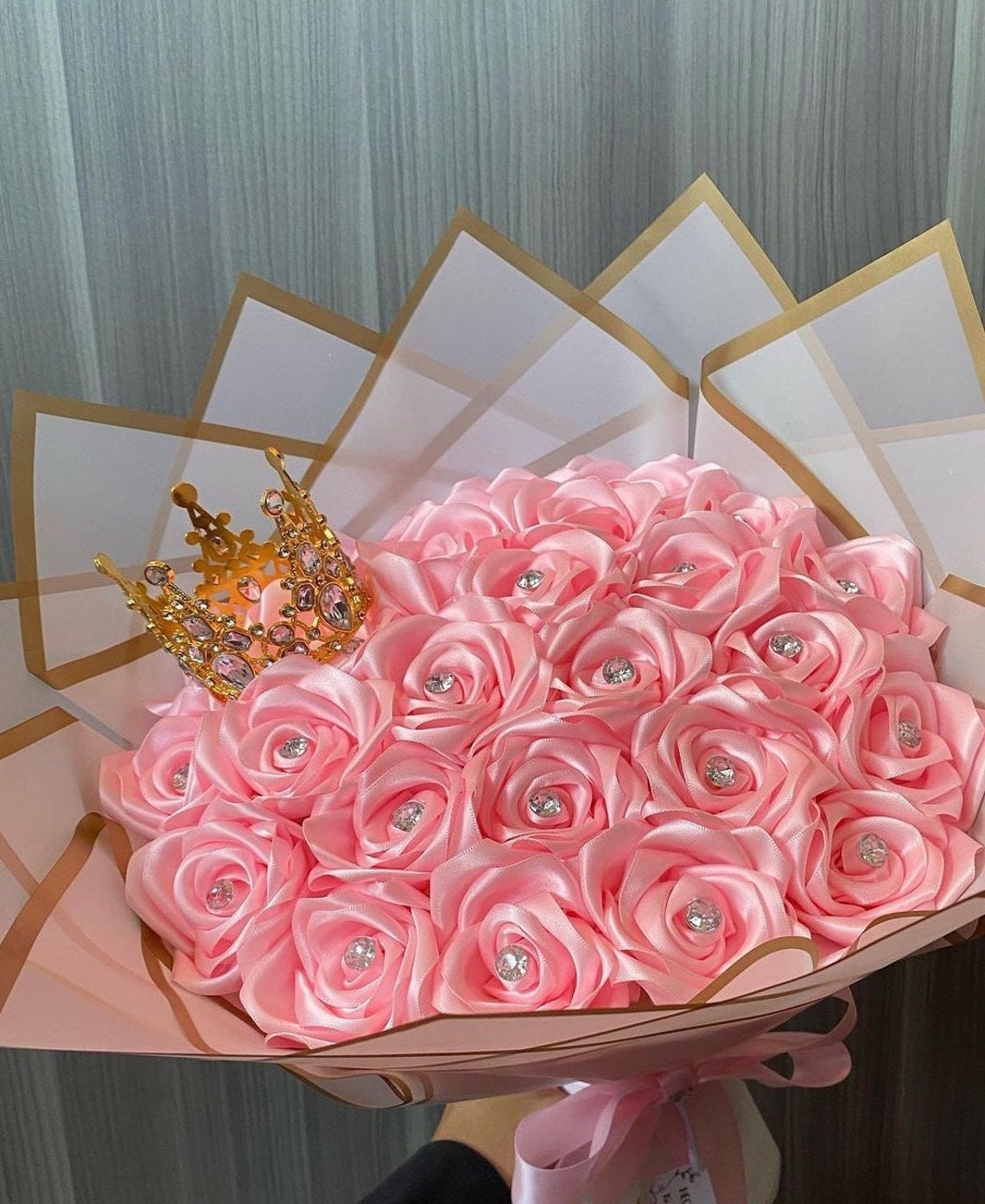 Eternal Rose Bouquet/ramo Buchon De 50 Rosas/ Ribbon Rose Bouquets - Etsy
