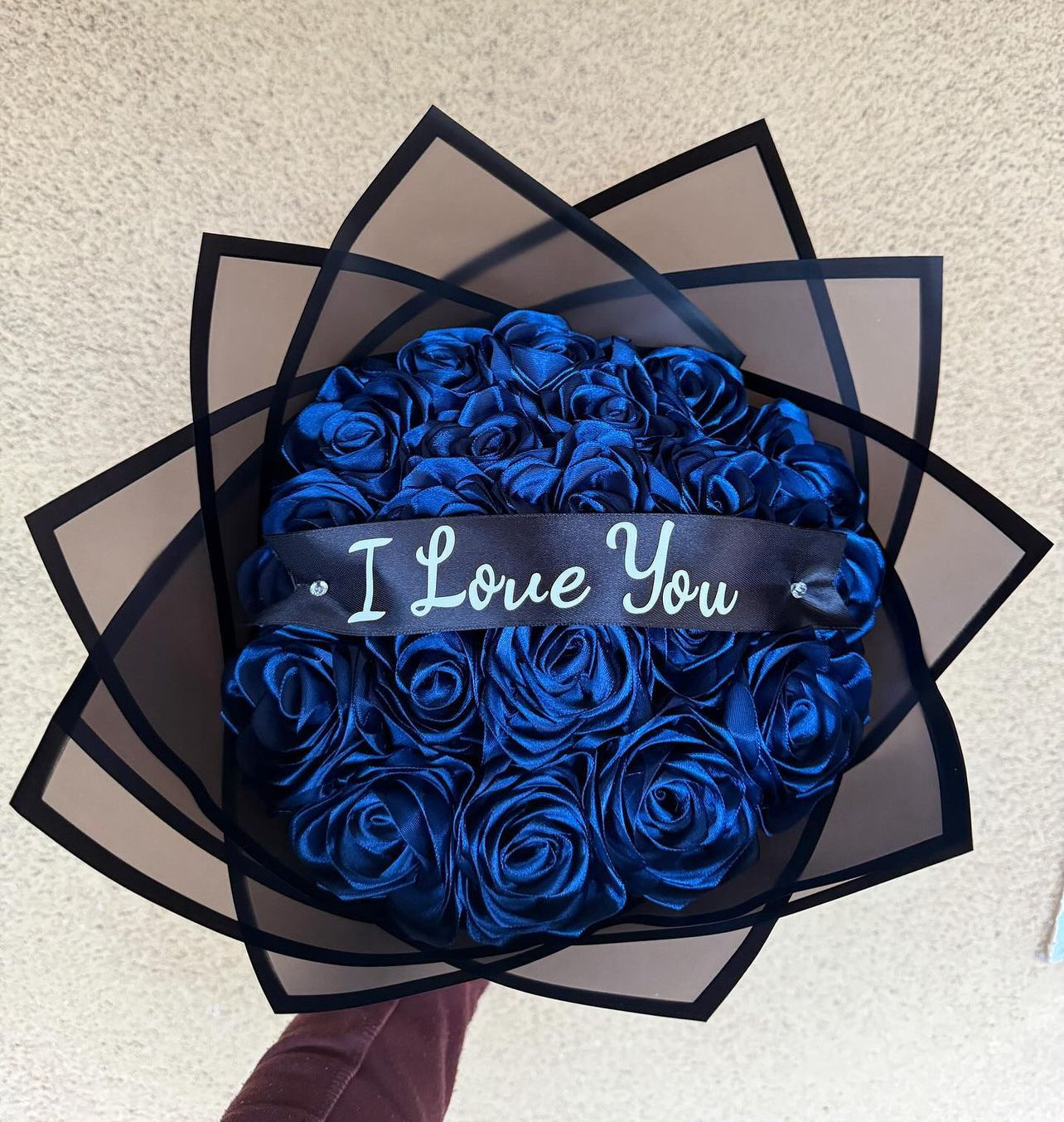 Custom Ribbon Rose Bouquet With Message - Etsy